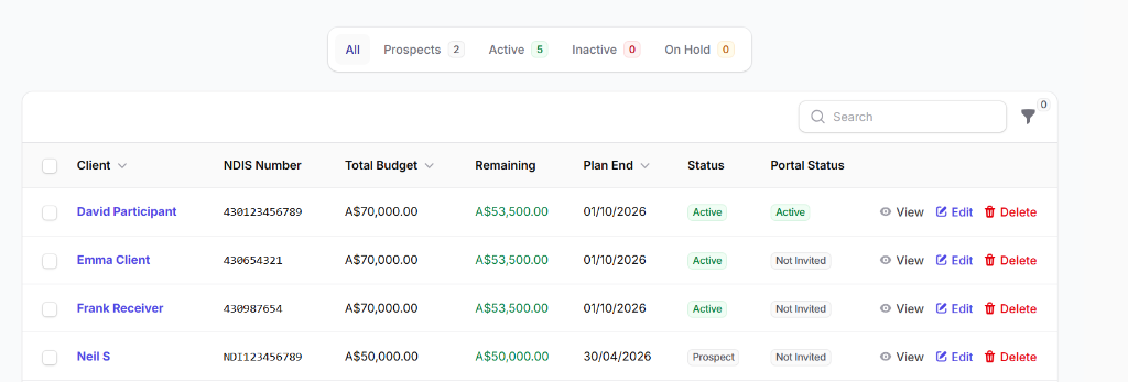 Participant Management — SuperJack Features