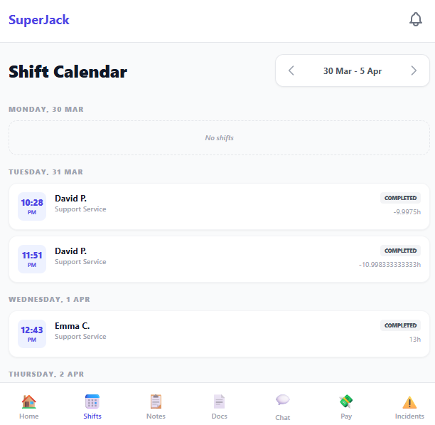 Worker App — SuperJack Features